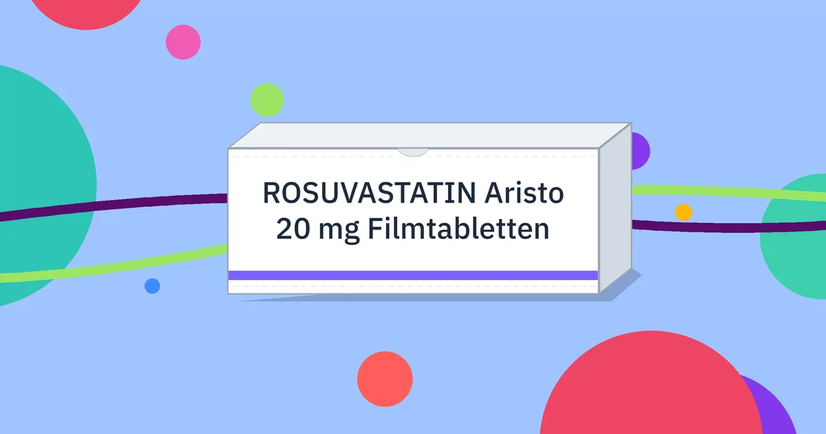 Symbolbild: Packung mit der Aufschrift ROSUVASTATIN Aristo 20 mg Filmtabletten (PZN 18388051) – Verfügbarkeit und Bezug in Apotheken in Frankfurt am Main