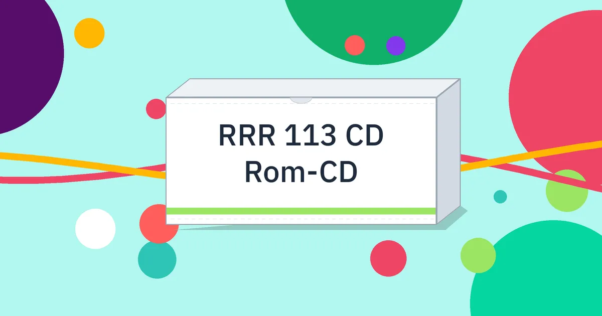 Symbolbild: Packung mit der Aufschrift RRR 113 CD Rom-CD (PZN 05975485) – Verfügbarkeit und Bezug in Apotheken in Frankfurt am Main
