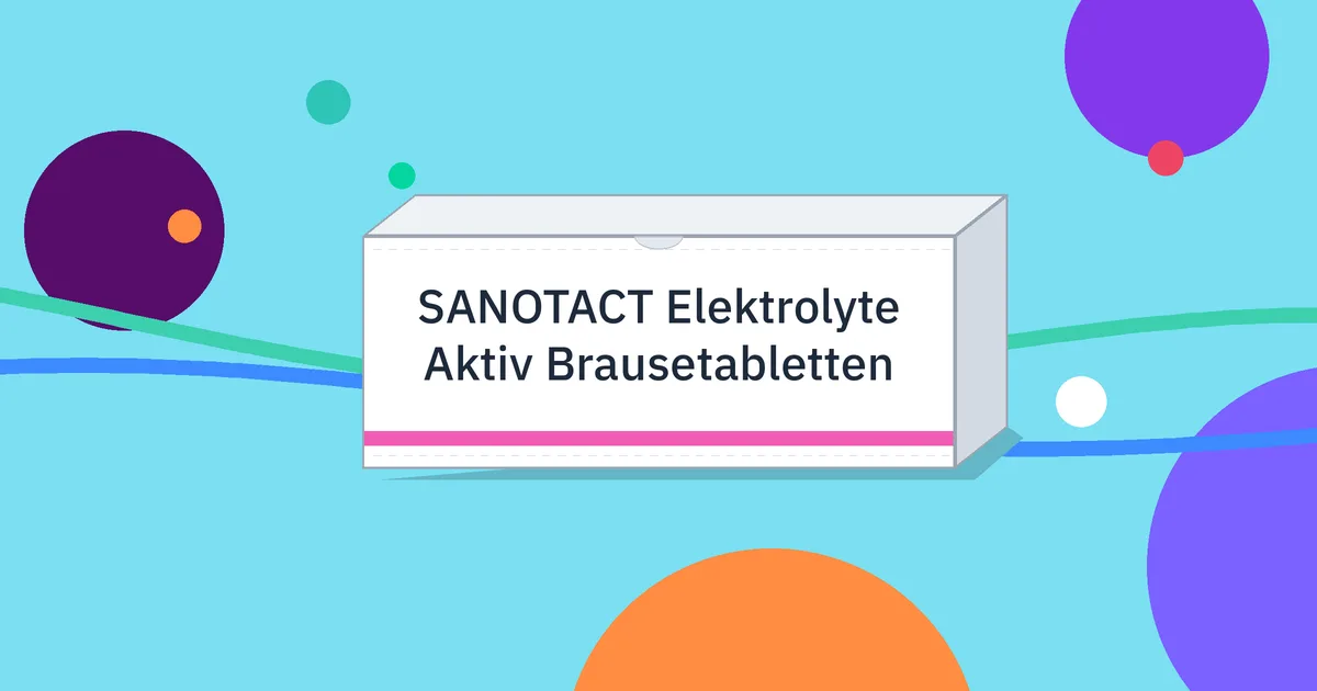 Symbolbild: Packung mit der Aufschrift SANOTACT Elektrolyte Aktiv Brausetabletten (PZN 19465718) – Verfügbarkeit und Bezug in Apotheken in Frankfurt am Main