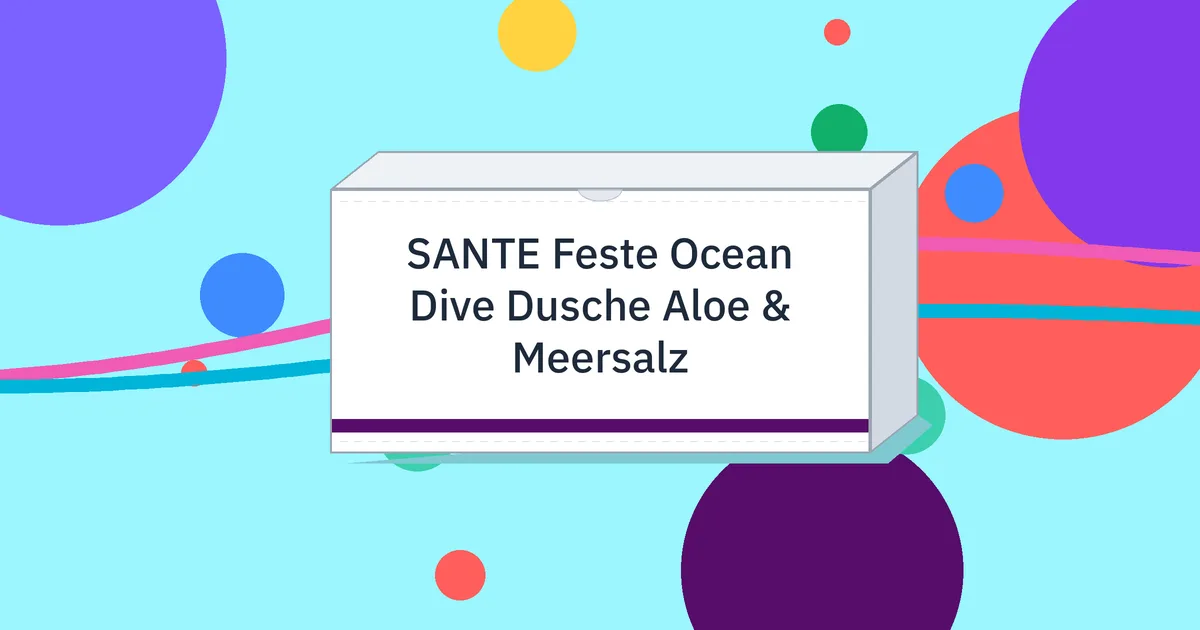 Symbolbild: Packung mit der Aufschrift SANTE Feste Ocean Dive Dusche Aloe & Meersalz (PZN 19419322) – Verfügbarkeit und Bezug in Apotheken in Frankfurt am Main