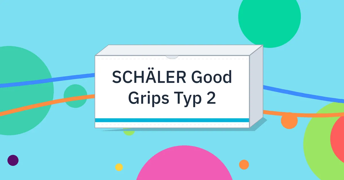 Symbolbild: Packung mit der Aufschrift SCHÄLER Good Grips Typ 2 (PZN 07497618) – Verfügbarkeit und Bezug in Apotheken in Frankfurt am Main