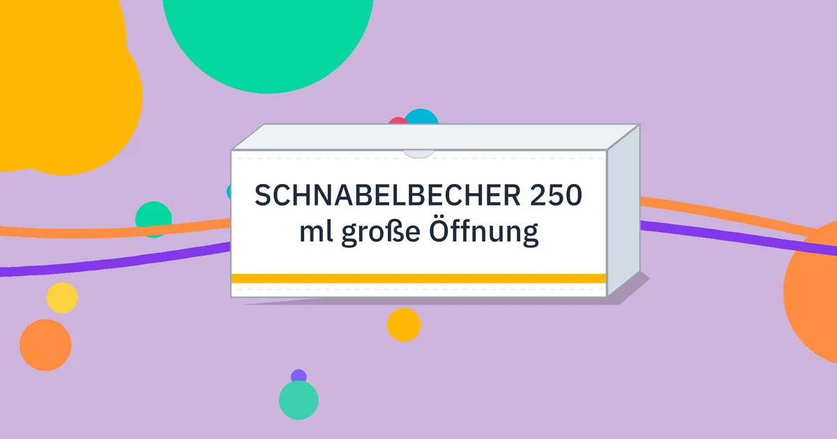 Symbolbild: Packung mit der Aufschrift SCHNABELBECHER 250 ml große Öffnung (PZN 07537884) – Verfügbarkeit und Bezug in Apotheken in Frankfurt am Main