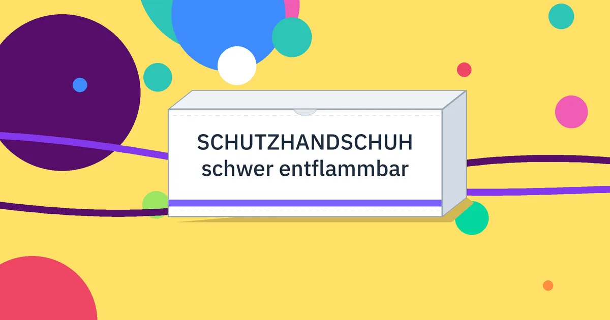 Symbolbild: Packung mit der Aufschrift SCHUTZHANDSCHUH schwer entflammbar (PZN 08759776) – Verfügbarkeit und Bezug in Apotheken in Frankfurt am Main