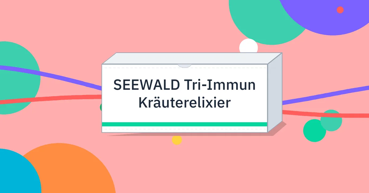 Symbolbild: Packung mit der Aufschrift SEEWALD Tri-Immun Kräuterelixier (PZN 19546457) – Verfügbarkeit und Bezug in Apotheken in Frankfurt am Main