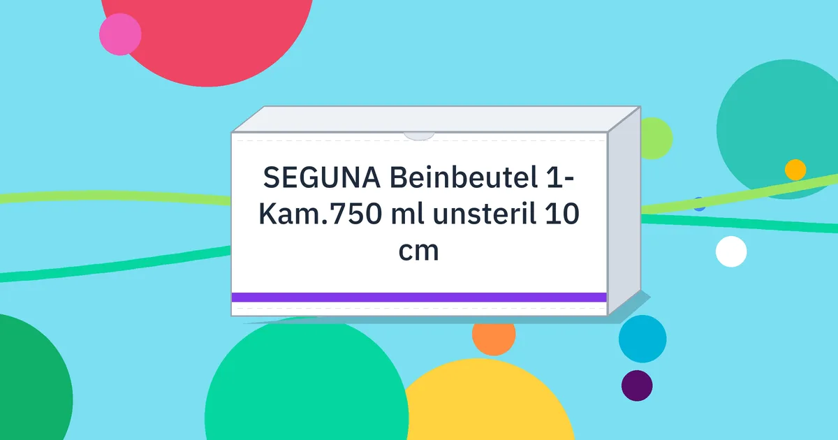 Symbolbild: Packung mit der Aufschrift SEGUNA Beinbeutel 1-Kam.750 ml unsteril 10 cm (PZN 14312795) – Verfügbarkeit und Bezug in Apotheken in Frankfurt am Main
