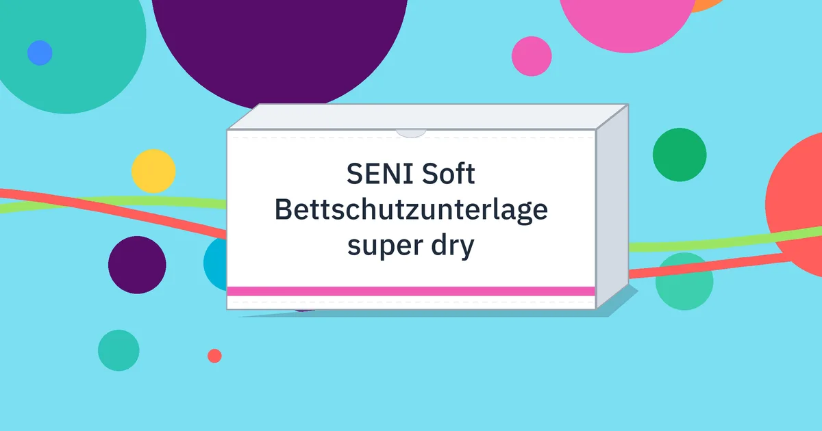 Symbolbild: Packung mit der Aufschrift SENI Soft Bettschutzunterlage super dry (PZN 11240210) – Verfügbarkeit und Bezug in Apotheken in Frankfurt am Main