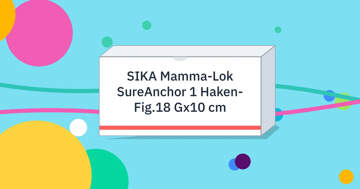 Symbolbild: Packung mit der Aufschrift SIKA Mamma-Lok SureAnchor 1 Haken-Fig.18 Gx10 cm (PZN 20307077) – Verfügbarkeit und Bezug in Apotheken in Frankfurt am Main