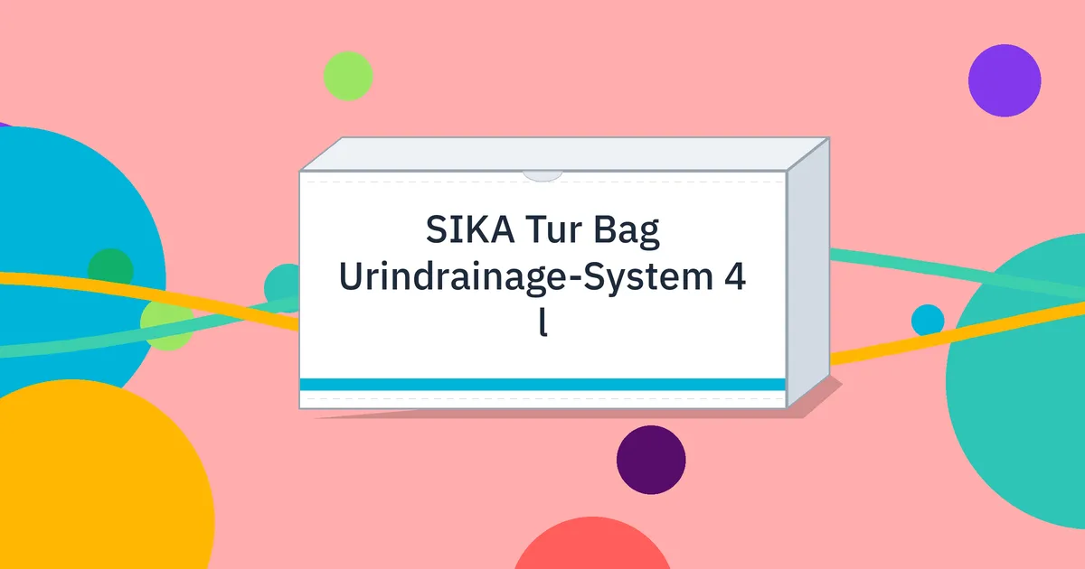 Symbolbild: Packung mit der Aufschrift SIKA Tur Bag Urindrainage-System 4 l (PZN 02048494) – Verfügbarkeit und Bezug in Apotheken in Frankfurt am Main