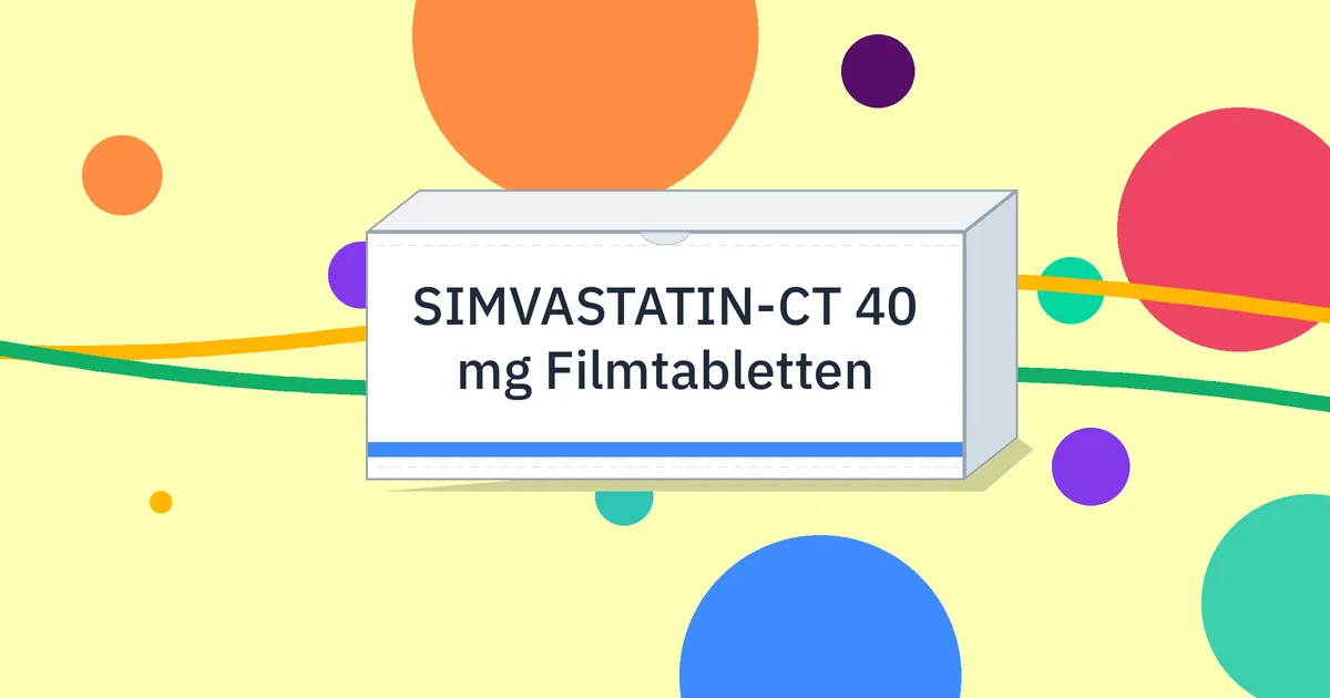 Symbolbild: Packung mit der Aufschrift SIMVASTATIN-CT 40 mg Filmtabletten (PZN 04144658) – Verfügbarkeit und Bezug in Apotheken in Frankfurt am Main