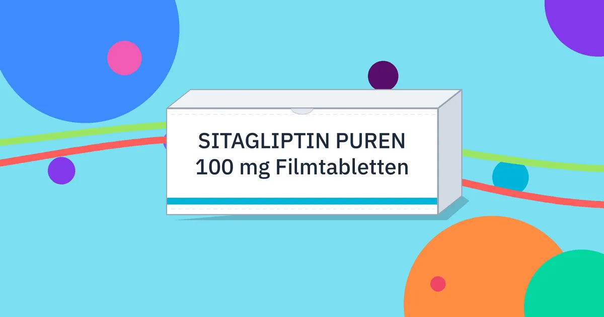 Symbolbild: Packung mit der Aufschrift SITAGLIPTIN PUREN 100 mg Filmtabletten (PZN 17844920) – Verfügbarkeit und Bezug in Apotheken in Frankfurt am Main