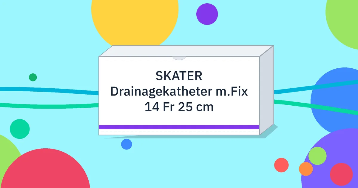 Symbolbild: Packung mit der Aufschrift SKATER Drainagekatheter m.Fix 14 Fr 25 cm (PZN 06769693) – Verfügbarkeit und Bezug in Apotheken in Frankfurt am Main