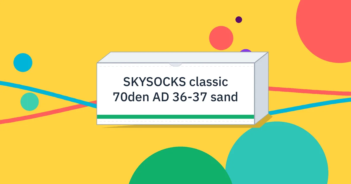 Symbolbild: Packung mit der Aufschrift SKYSOCKS classic 70den AD 36-37 sand (PZN 18664048) – Verfügbarkeit und Bezug in Apotheken in Frankfurt am Main