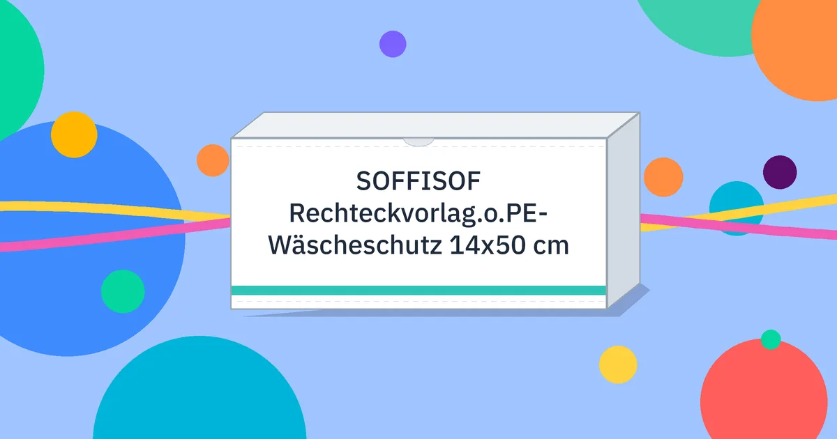 Symbolbild: Packung mit der Aufschrift SOFFISOF Rechteckvorlag.o.PE-Wäscheschutz 14x50 cm (PZN 10095941) – Verfügbarkeit und Bezug in Apotheken in Frankfurt am Main
