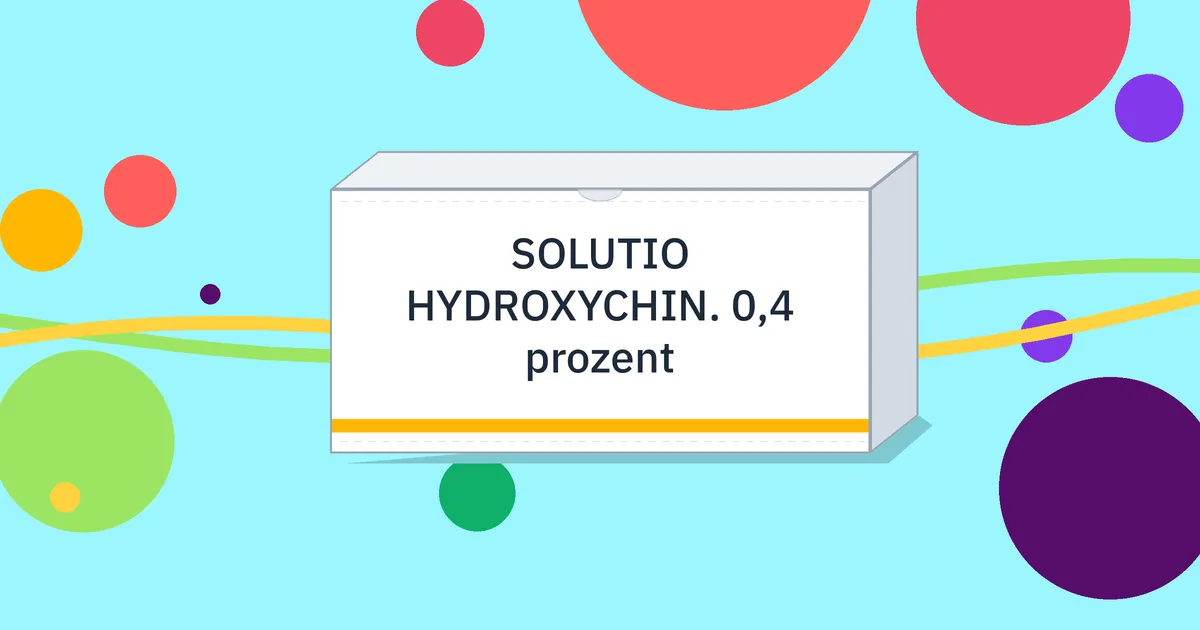 Symbolbild: Packung mit der Aufschrift SOLUTIO HYDROXYCHIN. 0,4 prozent (PZN 00657272) – Verfügbarkeit und Bezug in Apotheken in Frankfurt am Main