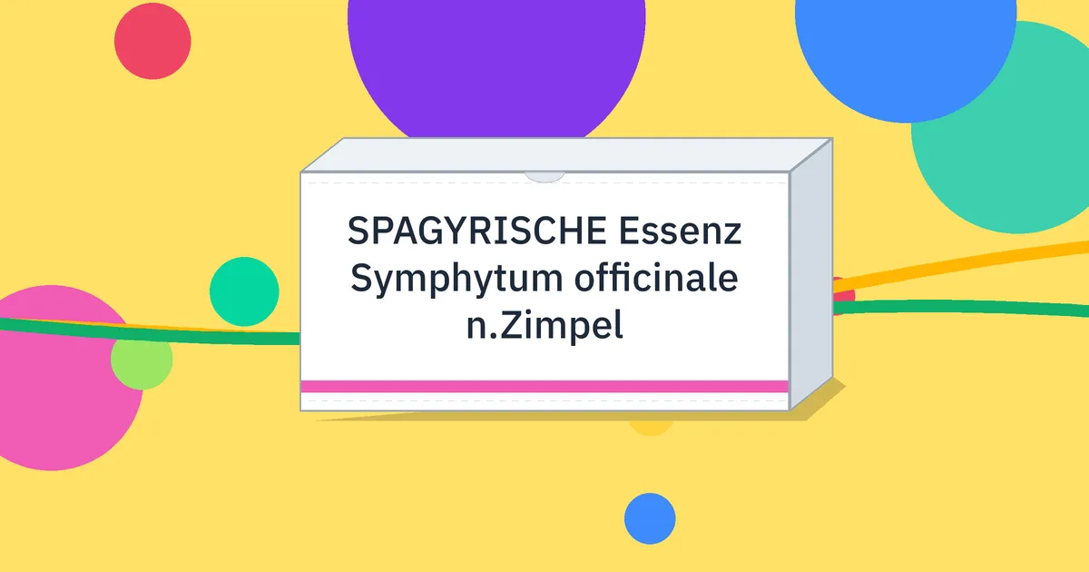 Symbolbild: Packung mit der Aufschrift SPAGYRISCHE Essenz Symphytum officinale n.Zimpel (PZN 00917916) – Verfügbarkeit und Bezug in Apotheken in Frankfurt am Main