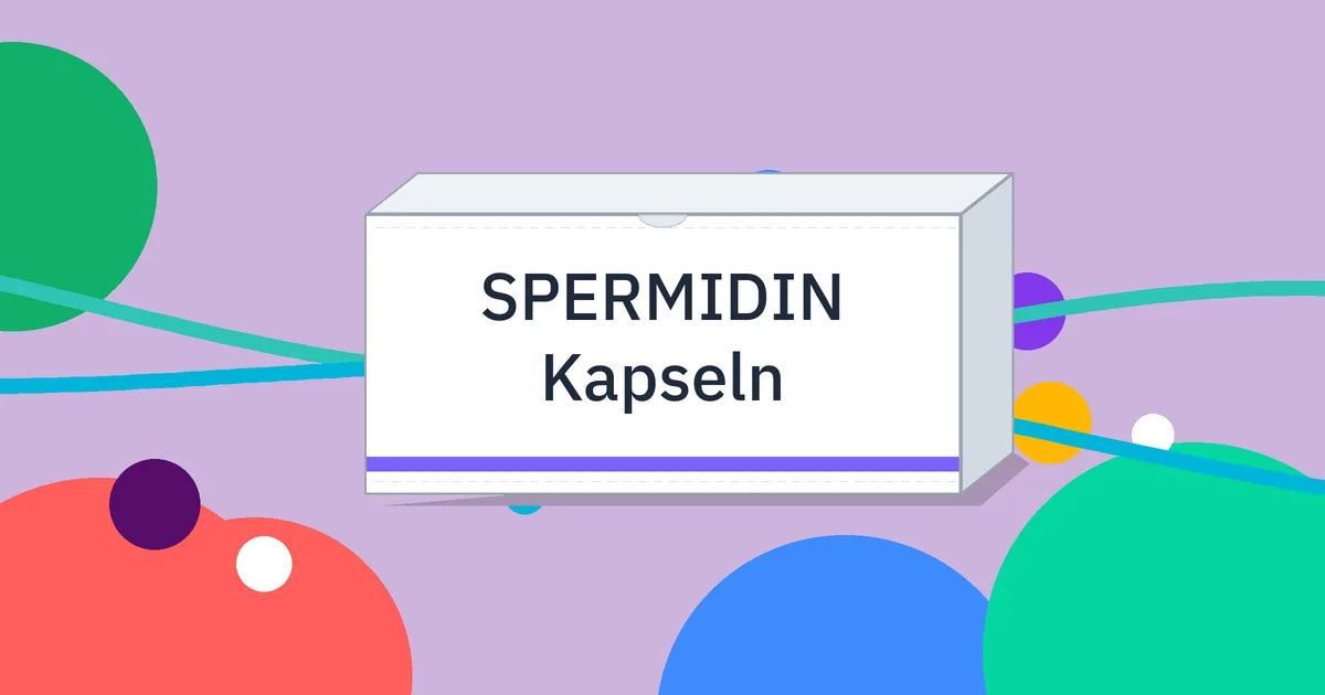 Symbolbild: Packung mit der Aufschrift SPERMIDIN Kapseln (PZN 20363495) – Verfügbarkeit und Bezug in Apotheken in Frankfurt am Main