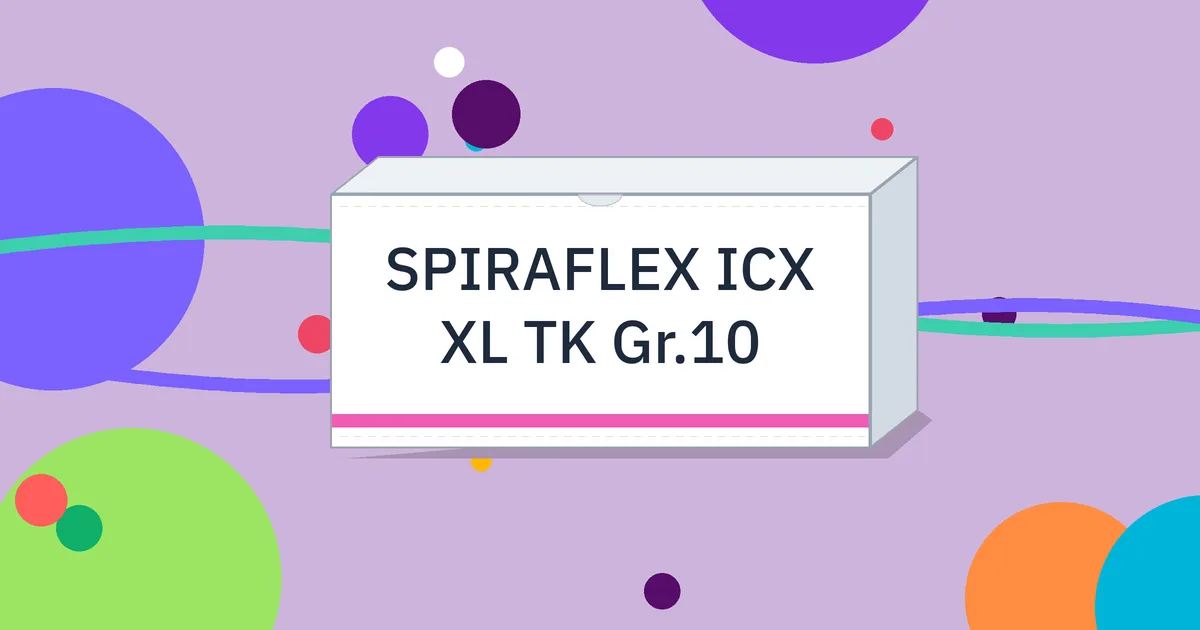 Symbolbild: Packung mit der Aufschrift SPIRAFLEX ICX XL TK Gr.10 (PZN 18222310) – Verfügbarkeit und Bezug in Apotheken in Frankfurt am Main