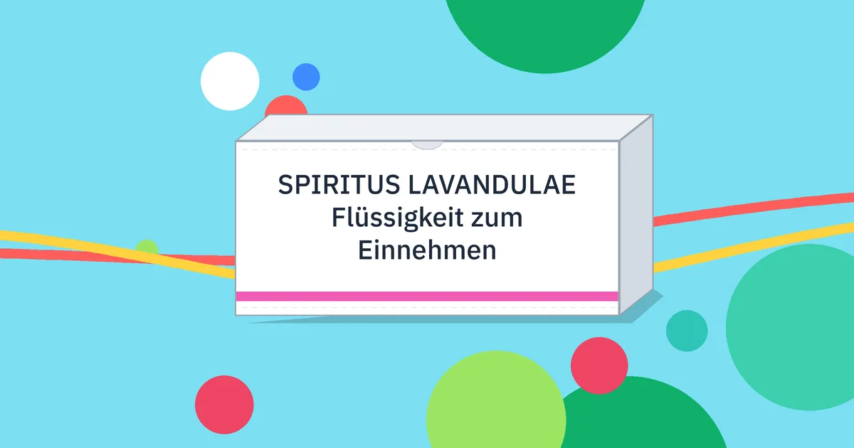 Symbolbild: Packung mit der Aufschrift SPIRITUS LAVANDULAE Flüssigkeit zum Einnehmen (PZN 15401644) – Verfügbarkeit und Bezug in Apotheken in Frankfurt am Main
