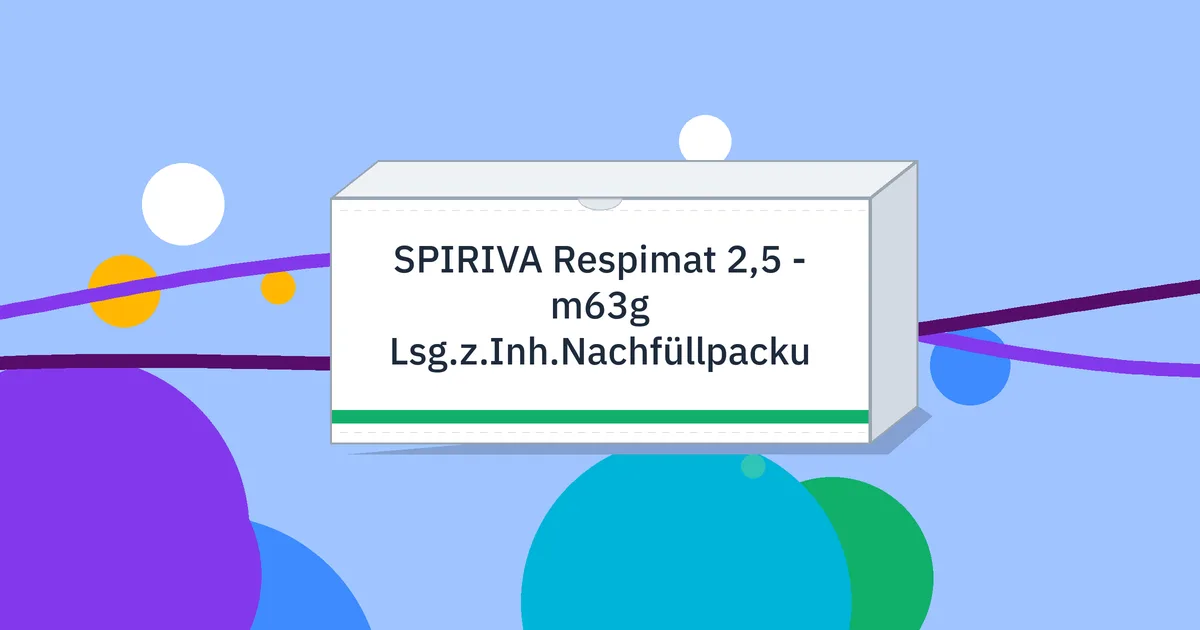 Symbolbild: Packung mit der Aufschrift SPIRIVA Respimat 2,5 -m63g Lsg.z.Inh.Nachfüllpacku (PZN 16856861) – Verfügbarkeit und Bezug in Apotheken in Frankfurt am Main