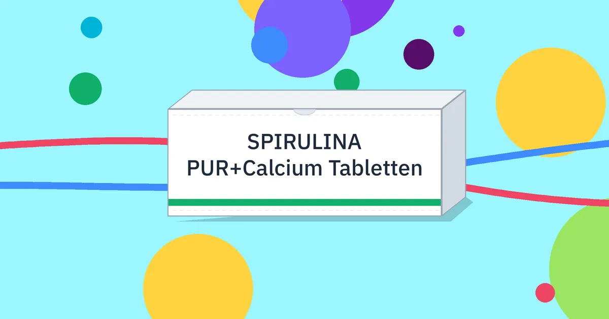 Symbolbild: Packung mit der Aufschrift SPIRULINA PUR+Calcium Tabletten (PZN 02223218) – Verfügbarkeit und Bezug in Apotheken in Frankfurt am Main