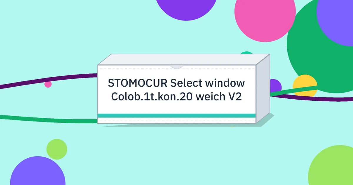 Symbolbild: Packung mit der Aufschrift STOMOCUR Select window Colob.1t.kon.20 weich V2 (PZN 09240148) – Verfügbarkeit und Bezug in Apotheken in Frankfurt am Main