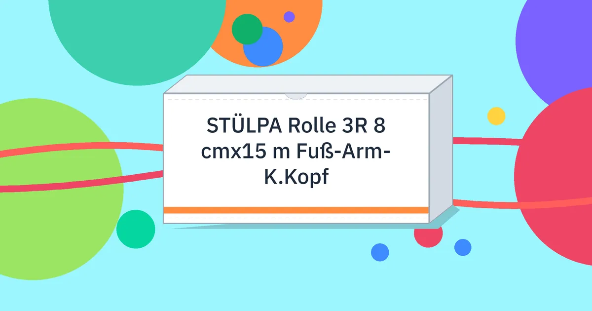 Symbolbild: Packung mit der Aufschrift STÜLPA Rolle 3R 8 cmx15 m Fuß-Arm-K.Kopf (PZN 18704782) – Verfügbarkeit und Bezug in Apotheken in Frankfurt am Main