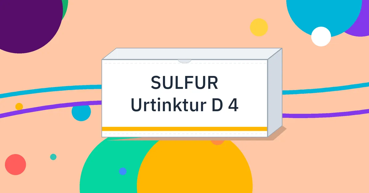 Symbolbild: Packung mit der Aufschrift SULFUR Urtinktur D 4 (PZN 02402607) – Verfügbarkeit und Bezug in Apotheken in Frankfurt am Main