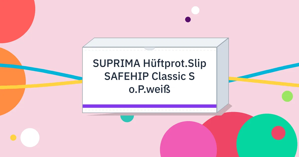 Symbolbild: Packung mit der Aufschrift SUPRIMA Hüftprot.Slip SAFEHIP Classic S o.P.weiß (PZN 13818481) – Verfügbarkeit und Bezug in Apotheken in Frankfurt am Main