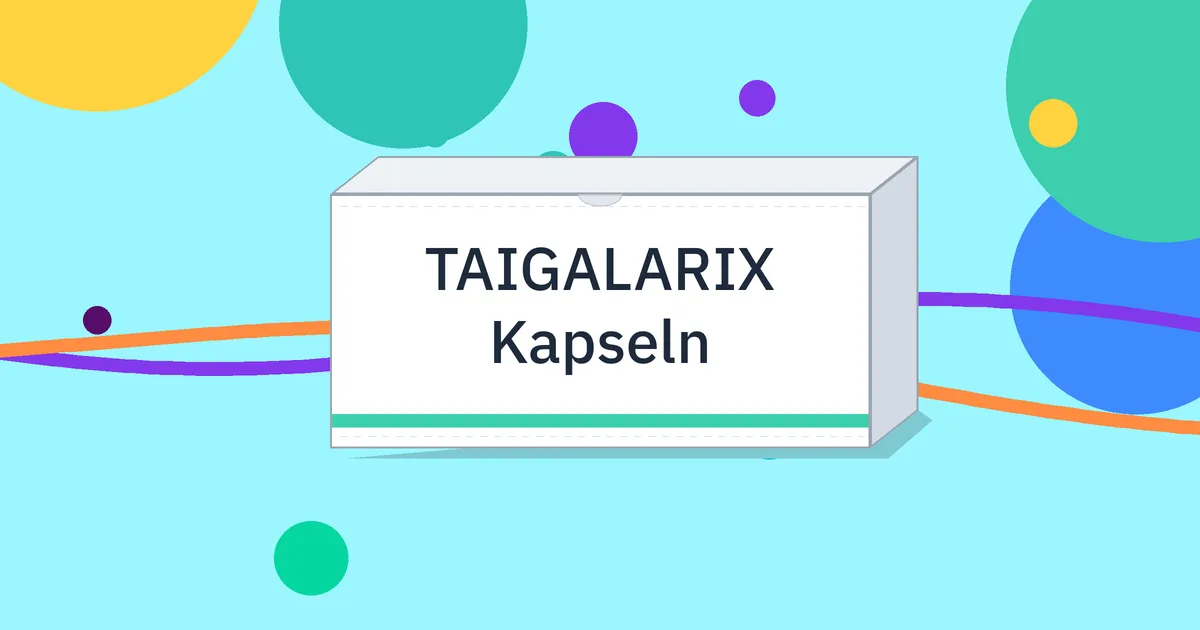 Symbolbild: Packung mit der Aufschrift TAIGALARIX Kapseln (PZN 17511549) – Verfügbarkeit und Bezug in Apotheken in Frankfurt am Main