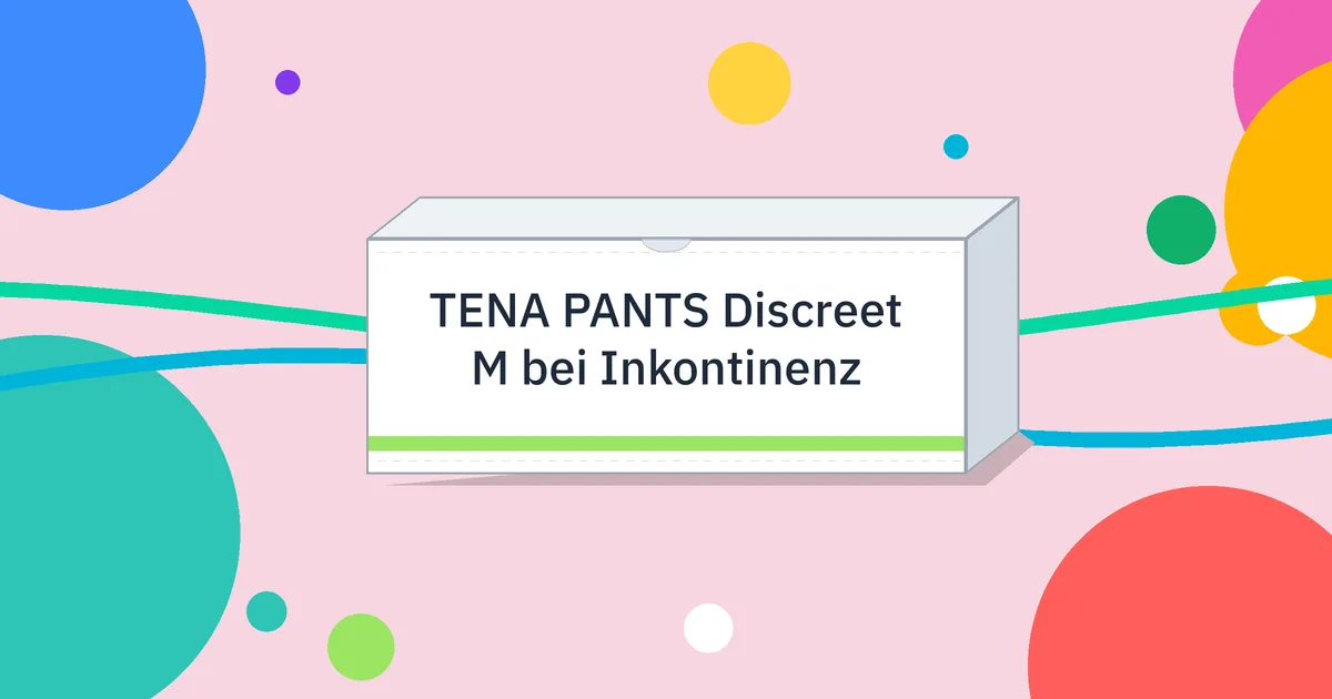 Symbolbild: Packung mit der Aufschrift TENA PANTS Discreet M bei Inkontinenz (PZN 19227077) – Verfügbarkeit und Bezug in Apotheken in Frankfurt am Main