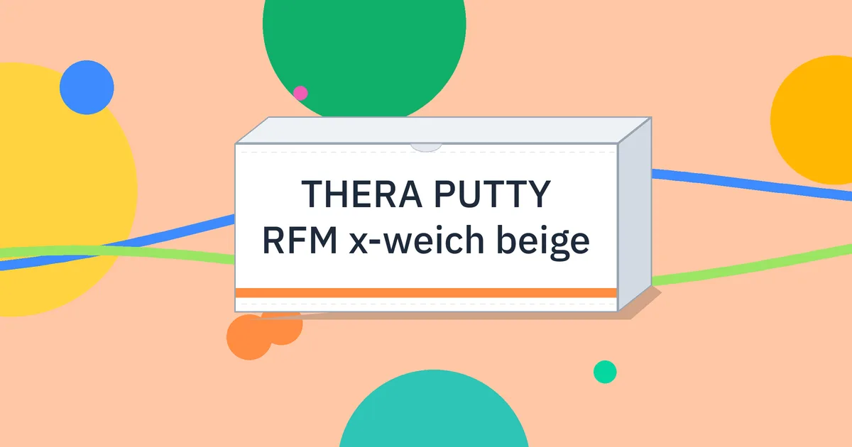 Symbolbild: Packung mit der Aufschrift THERA PUTTY RFM x-weich beige (PZN 09916108) – Verfügbarkeit und Bezug in Apotheken in Frankfurt am Main