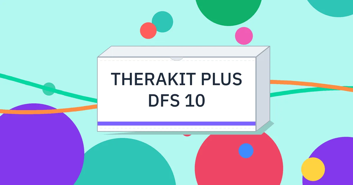 Symbolbild: Packung mit der Aufschrift THERAKIT PLUS DFS 10 (PZN 16904548) – Verfügbarkeit und Bezug in Apotheken in Frankfurt am Main