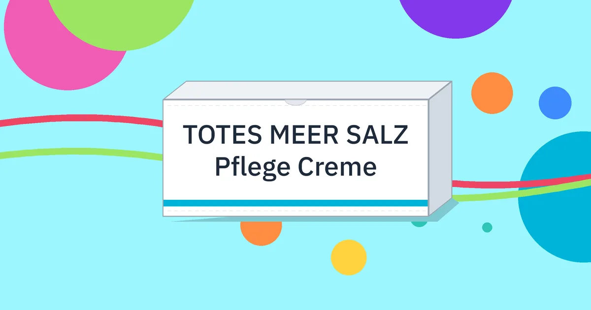 Symbolbild: Packung mit der Aufschrift TOTES MEER SALZ Pflege Creme (PZN 00816173) – Verfügbarkeit und Bezug in Apotheken in Frankfurt am Main