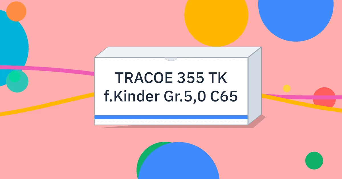 Symbolbild: Packung mit der Aufschrift TRACOE 355 TK f.Kinder Gr.5,0 C65 (PZN 11644404) – Verfügbarkeit und Bezug in Apotheken in Frankfurt am Main