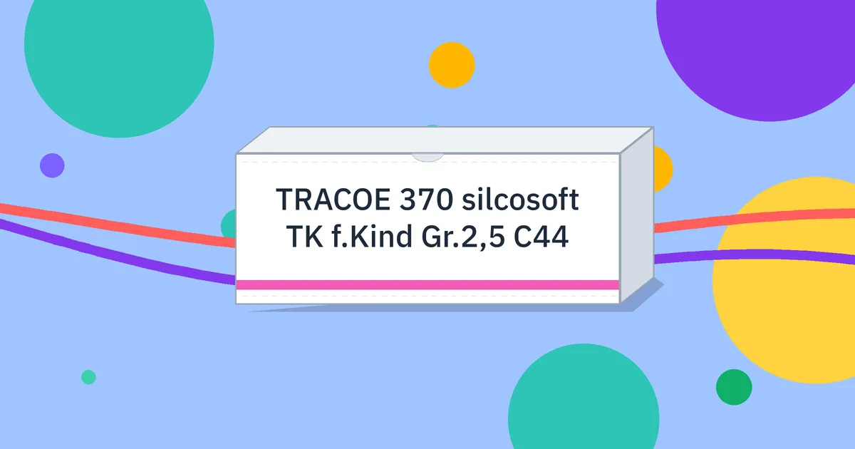 Symbolbild: Packung mit der Aufschrift TRACOE 370 silcosoft TK f.Kind Gr.2,5 C44 (PZN 14314038) – Verfügbarkeit und Bezug in Apotheken in Frankfurt am Main
