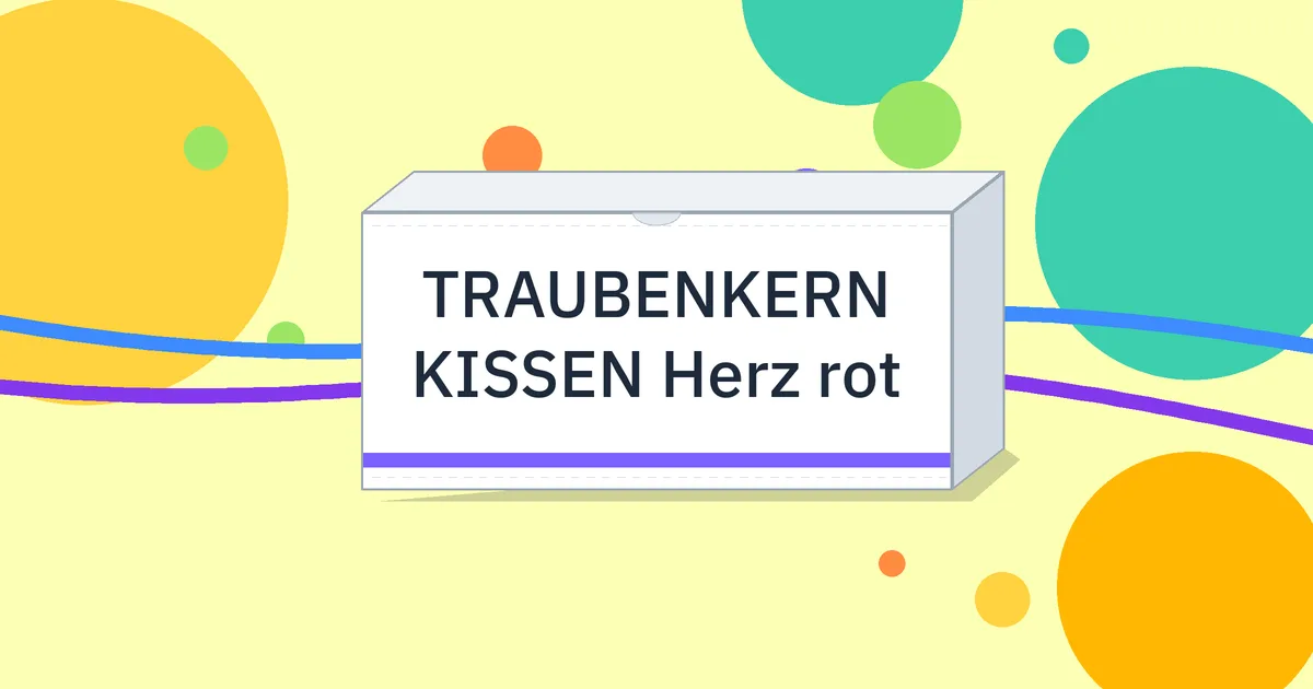 Symbolbild: Packung mit der Aufschrift TRAUBENKERN KISSEN Herz rot (PZN 02763038) – Verfügbarkeit und Bezug in Apotheken in Frankfurt am Main