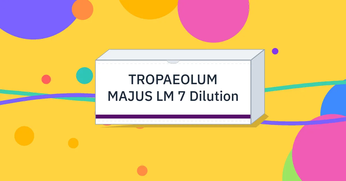 Symbolbild: Packung mit der Aufschrift TROPAEOLUM MAJUS LM 7 Dilution (PZN 13252950) – Verfügbarkeit und Bezug in Apotheken in Frankfurt am Main