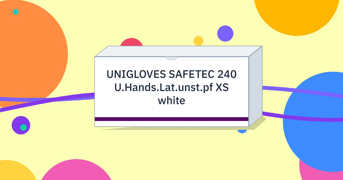 Symbolbild: Packung mit der Aufschrift UNIGLOVES SAFETEC 240 U.Hands.Lat.unst.pf XS white (PZN 18100736) – Verfügbarkeit und Bezug in Apotheken in Frankfurt am Main