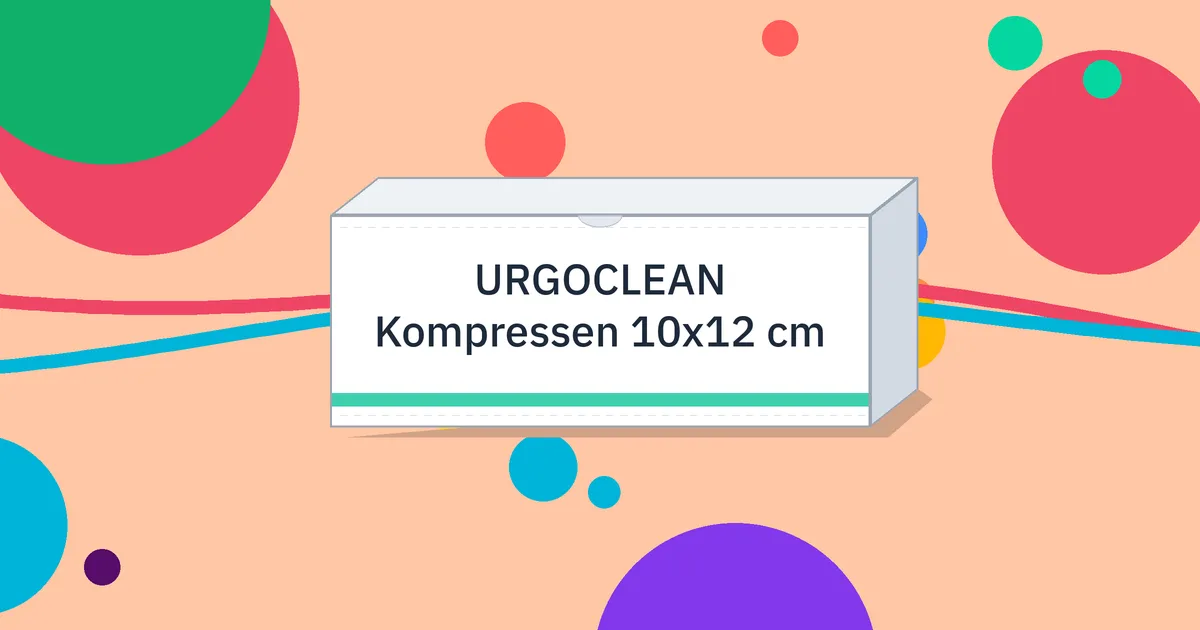 Symbolbild: Packung mit der Aufschrift URGOCLEAN Kompressen 10x12 cm (PZN 08456283) – Verfügbarkeit und Bezug in Apotheken in Frankfurt am Main