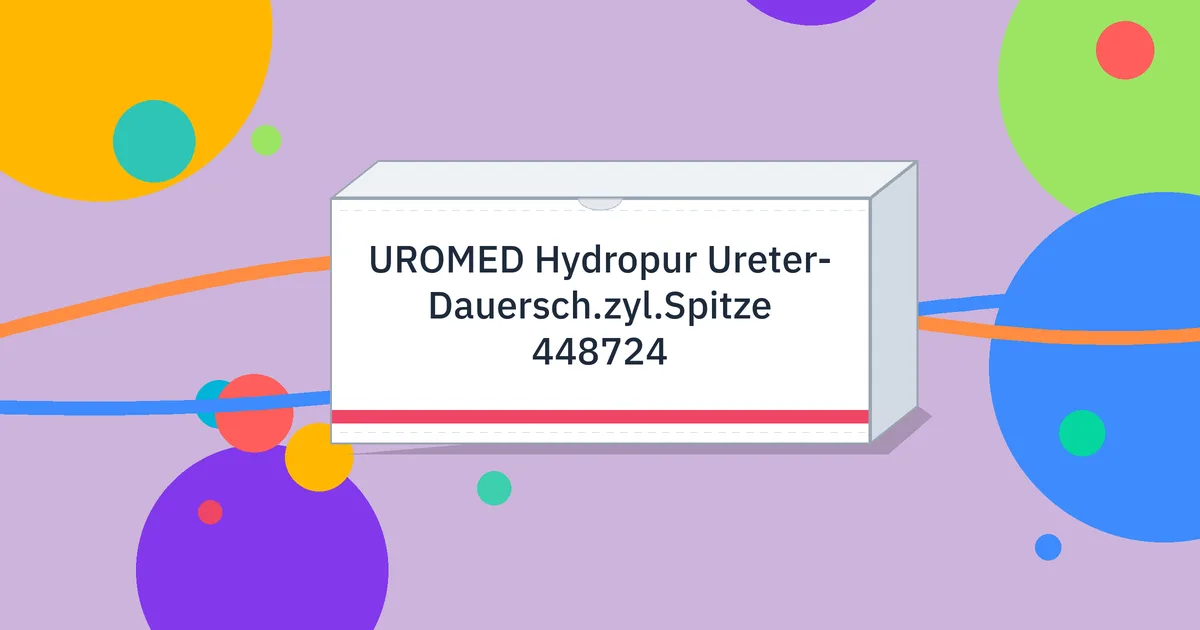 Symbolbild: Packung mit der Aufschrift UROMED Hydropur Ureter-Dauersch.zyl.Spitze 448724 (PZN 11371811) – Verfügbarkeit und Bezug in Apotheken in Frankfurt am Main