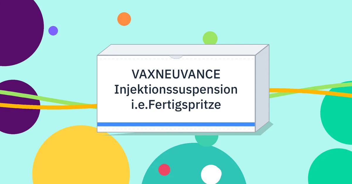 Symbolbild: Packung mit der Aufschrift VAXNEUVANCE Injektionssuspension i.e.Fertigspritze (PZN 20352020) – Verfügbarkeit und Bezug in Apotheken in Frankfurt am Main
