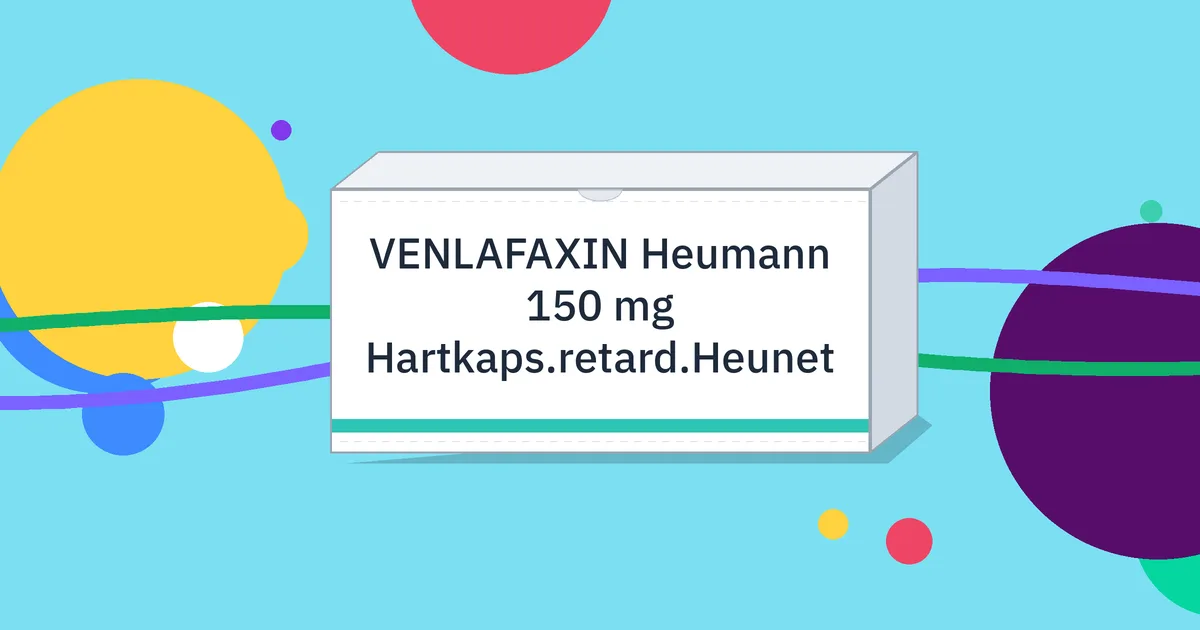 Symbolbild: Packung mit der Aufschrift VENLAFAXIN Heumann 150 mg Hartkaps.retard.Heunet (PZN 09494044) – Verfügbarkeit und Bezug in Apotheken in Frankfurt am Main