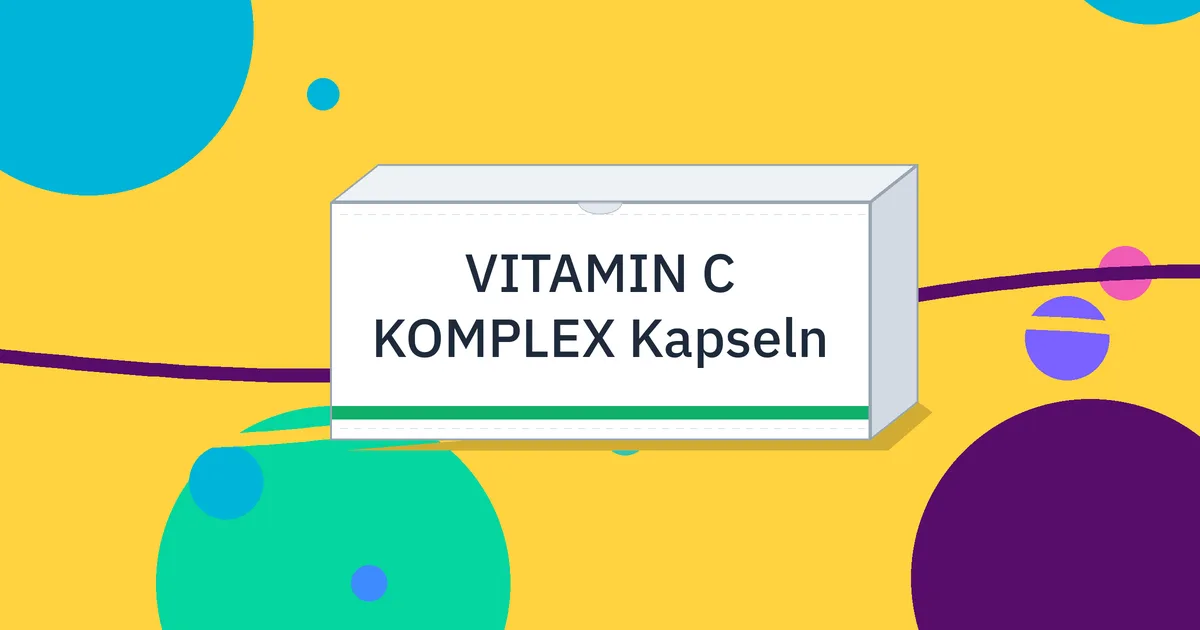 Symbolbild: Packung mit der Aufschrift VITAMIN C KOMPLEX Kapseln (PZN 15265112) – Verfügbarkeit und Bezug in Apotheken in Frankfurt am Main