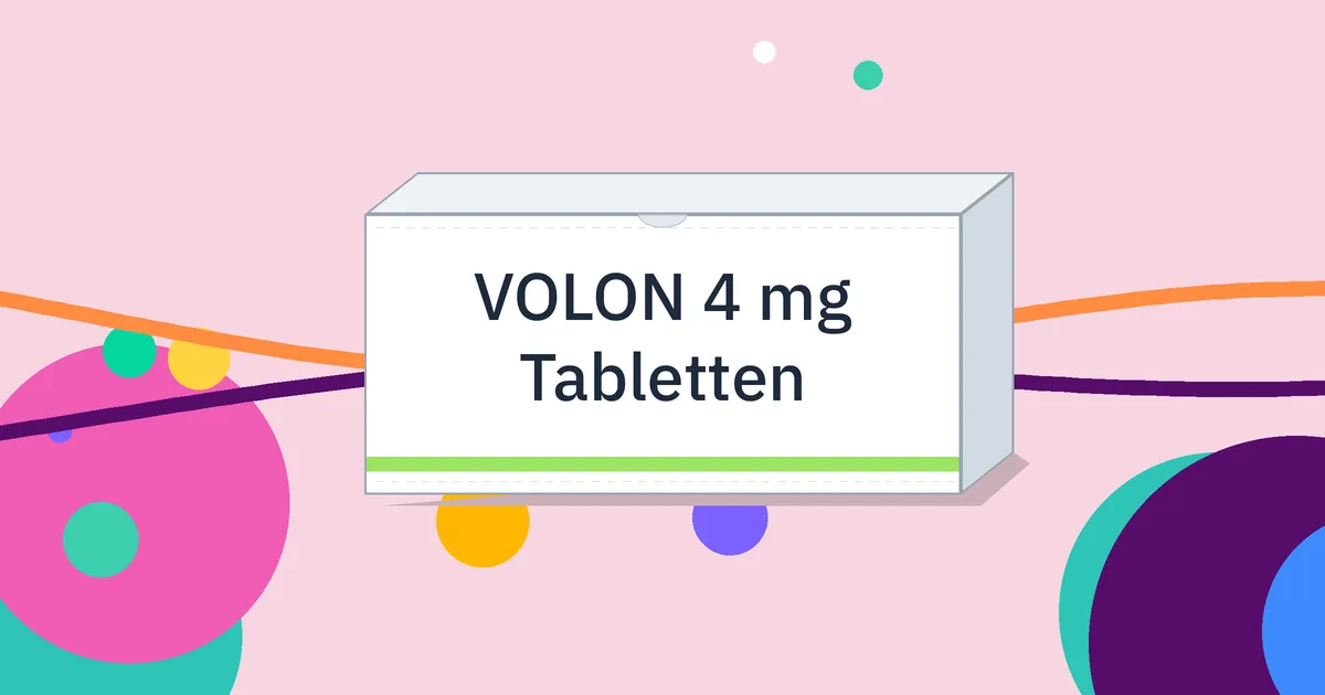 Symbolbild: Packung mit der Aufschrift VOLON 4 mg Tabletten (PZN 03134770) – Verfügbarkeit und Bezug in Apotheken in Frankfurt am Main