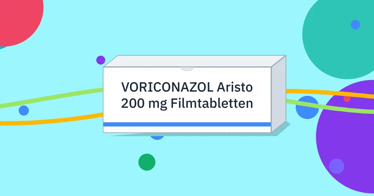 Symbolbild: Packung mit der Aufschrift VORICONAZOL Aristo 200 mg Filmtabletten (PZN 11807409) – Verfügbarkeit und Bezug in Apotheken in Frankfurt am Main