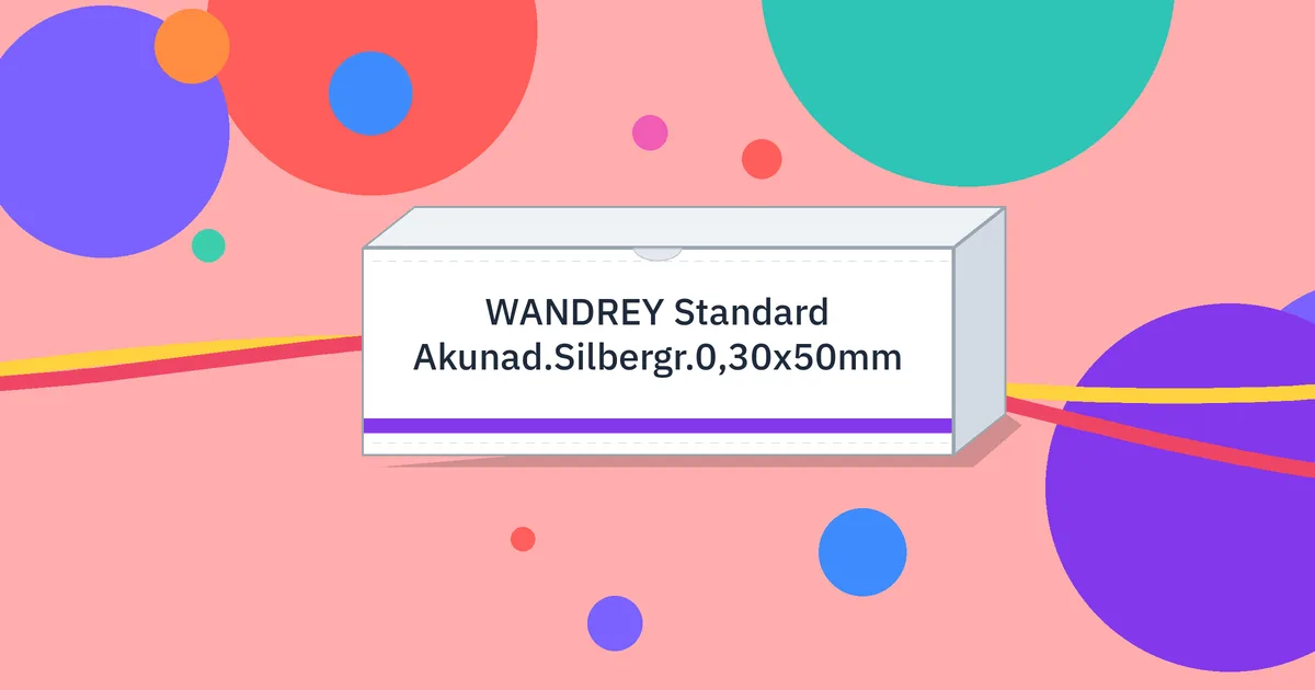 Symbolbild: Packung mit der Aufschrift WANDREY Standard Akunad.Silbergr.0,30x50mm (PZN 01361183) – Verfügbarkeit und Bezug in Apotheken in Frankfurt am Main