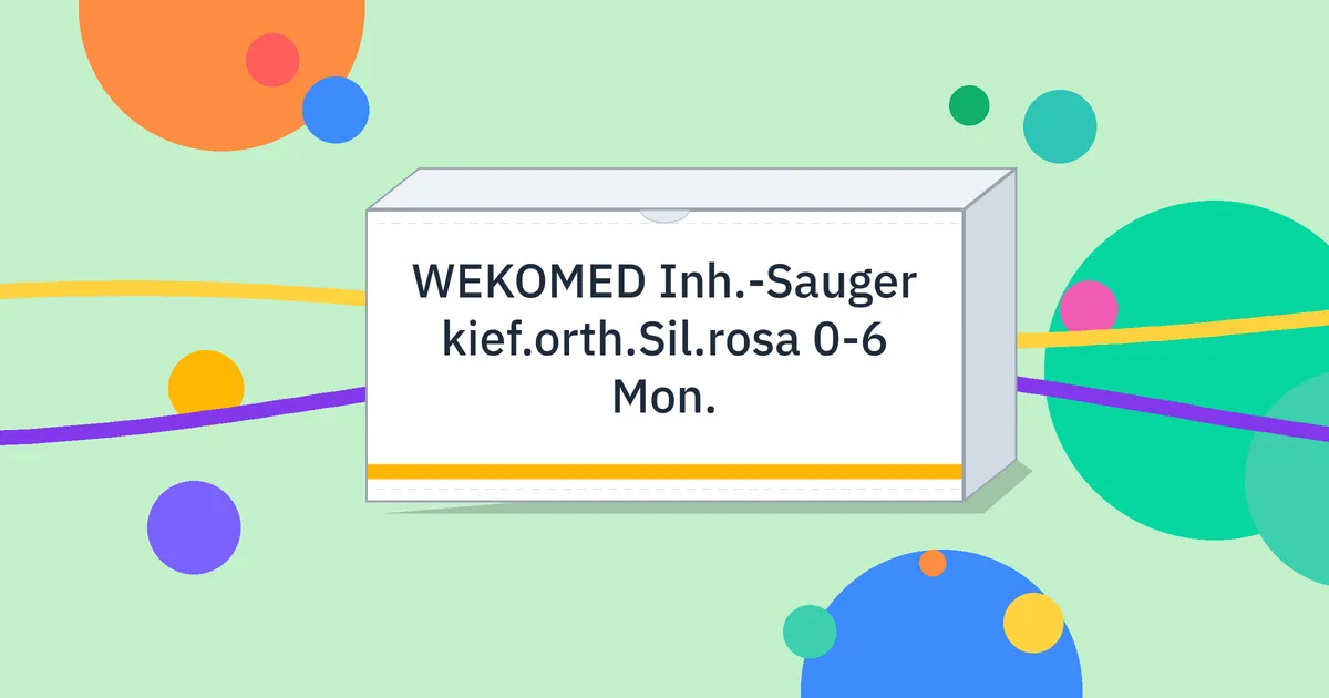 Symbolbild: Packung mit der Aufschrift WEKOMED Inh.-Sauger kief.orth.Sil.rosa 0-6 Mon. (PZN 09238134) – Verfügbarkeit und Bezug in Apotheken in Frankfurt am Main