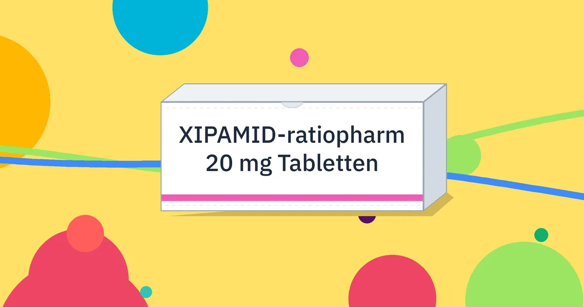 Symbolbild: Packung mit der Aufschrift XIPAMID-ratiopharm 20 mg Tabletten (PZN 03691559) – Verfügbarkeit und Bezug in Apotheken in Frankfurt am Main