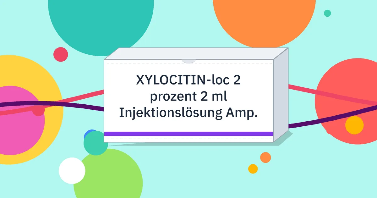 Symbolbild: Packung mit der Aufschrift XYLOCITIN-loc 2 prozent 2 ml Injektionslösung Amp. (PZN 00676424) – Verfügbarkeit und Bezug in Apotheken in Frankfurt am Main