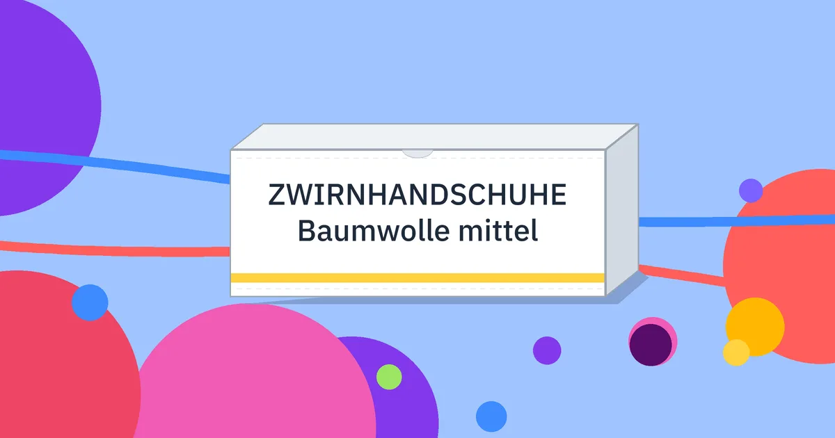 Symbolbild: Packung mit der Aufschrift ZWIRNHANDSCHUHE Baumwolle mittel (PZN 12500848) – Verfügbarkeit und Bezug in Apotheken in Frankfurt am Main
